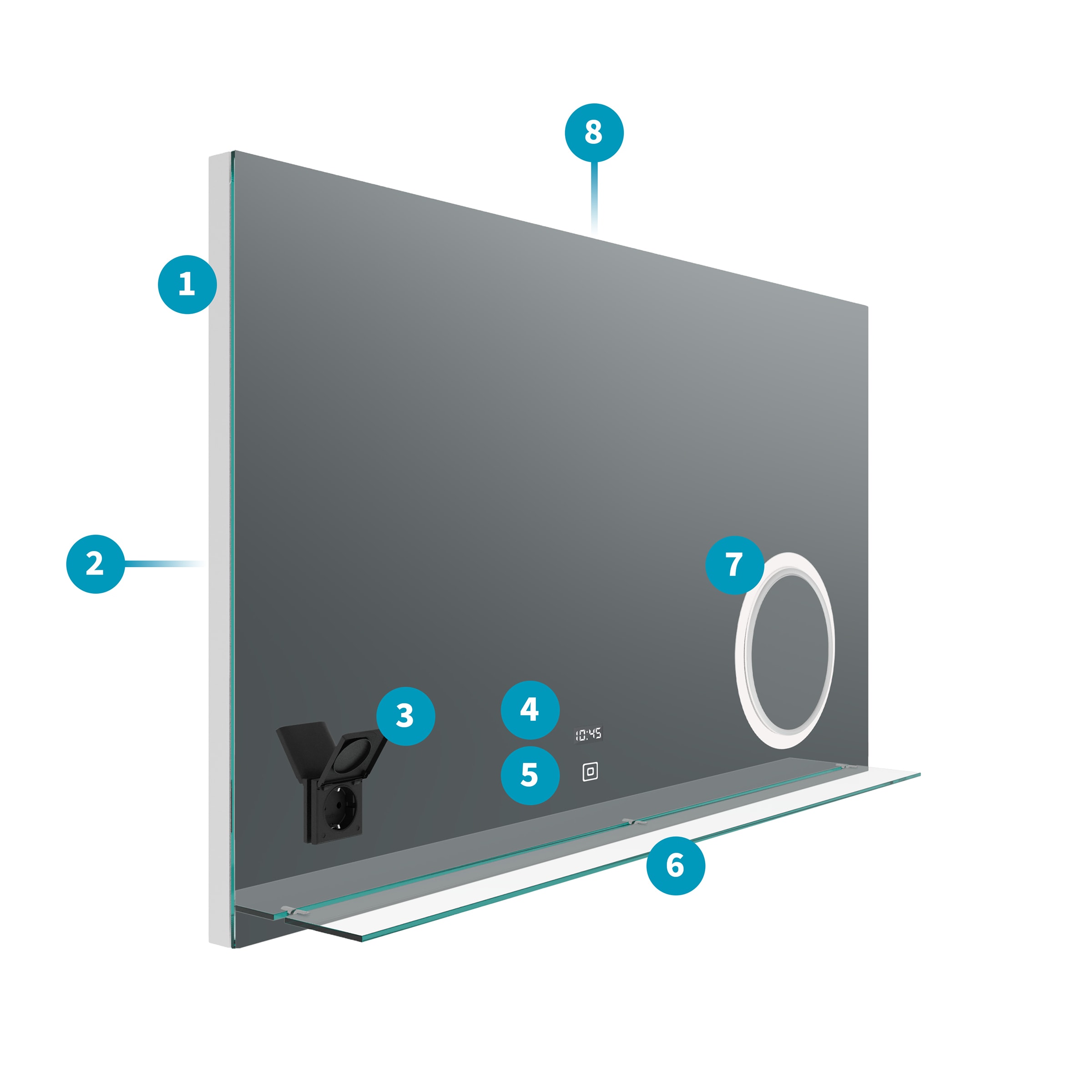 Badspiegel mit Beleuchtung nach Maß kaufen | Spiegelando
