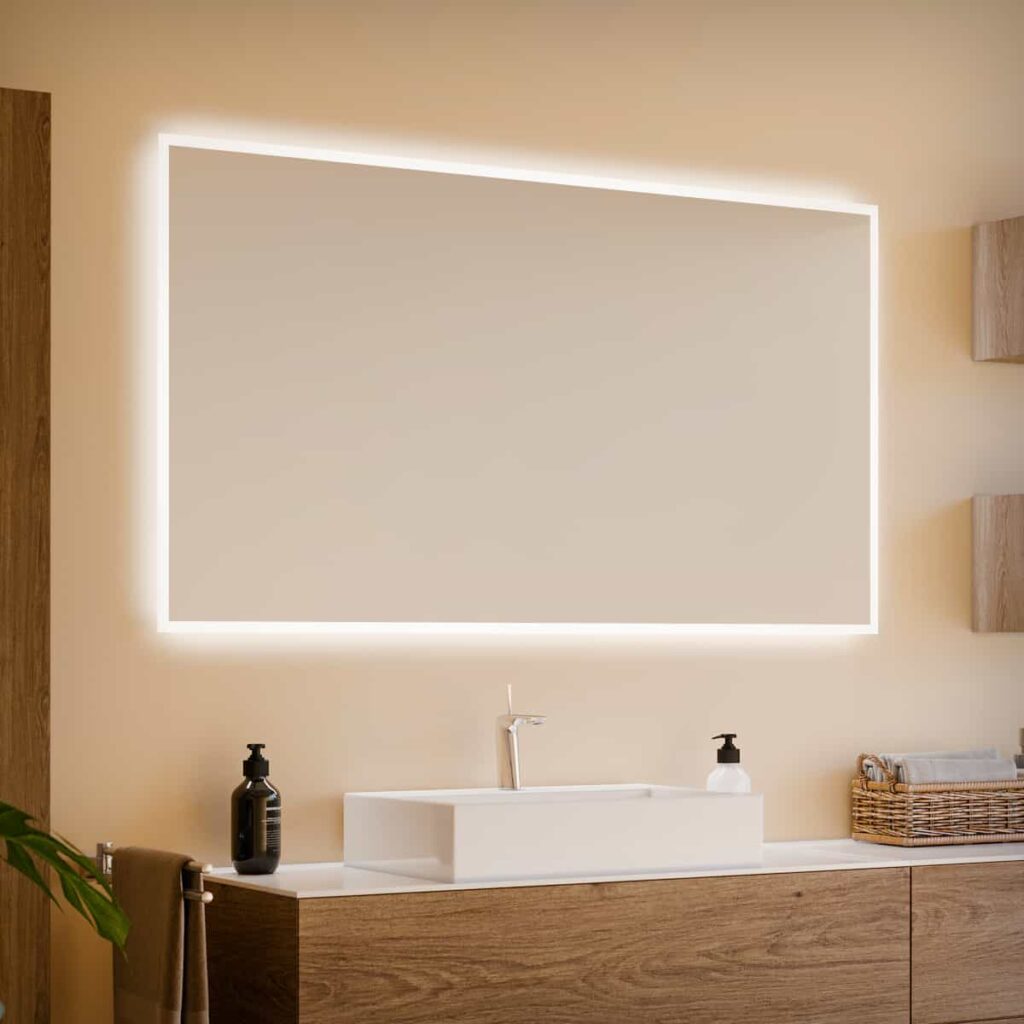 Badspiegel mit Beleuchtung nach Maß kaufen | Spiegelando