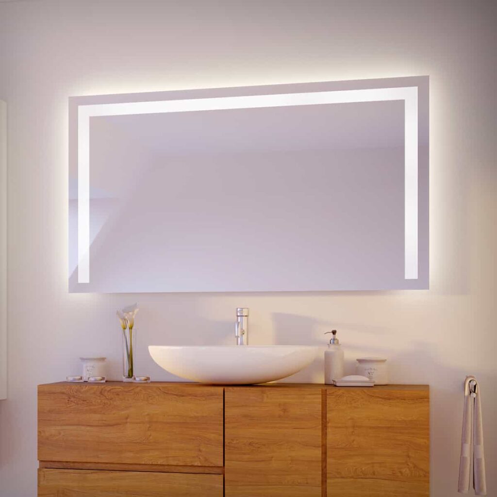 Badspiegel mit Beleuchtung nach Maß kaufen | Spiegelando