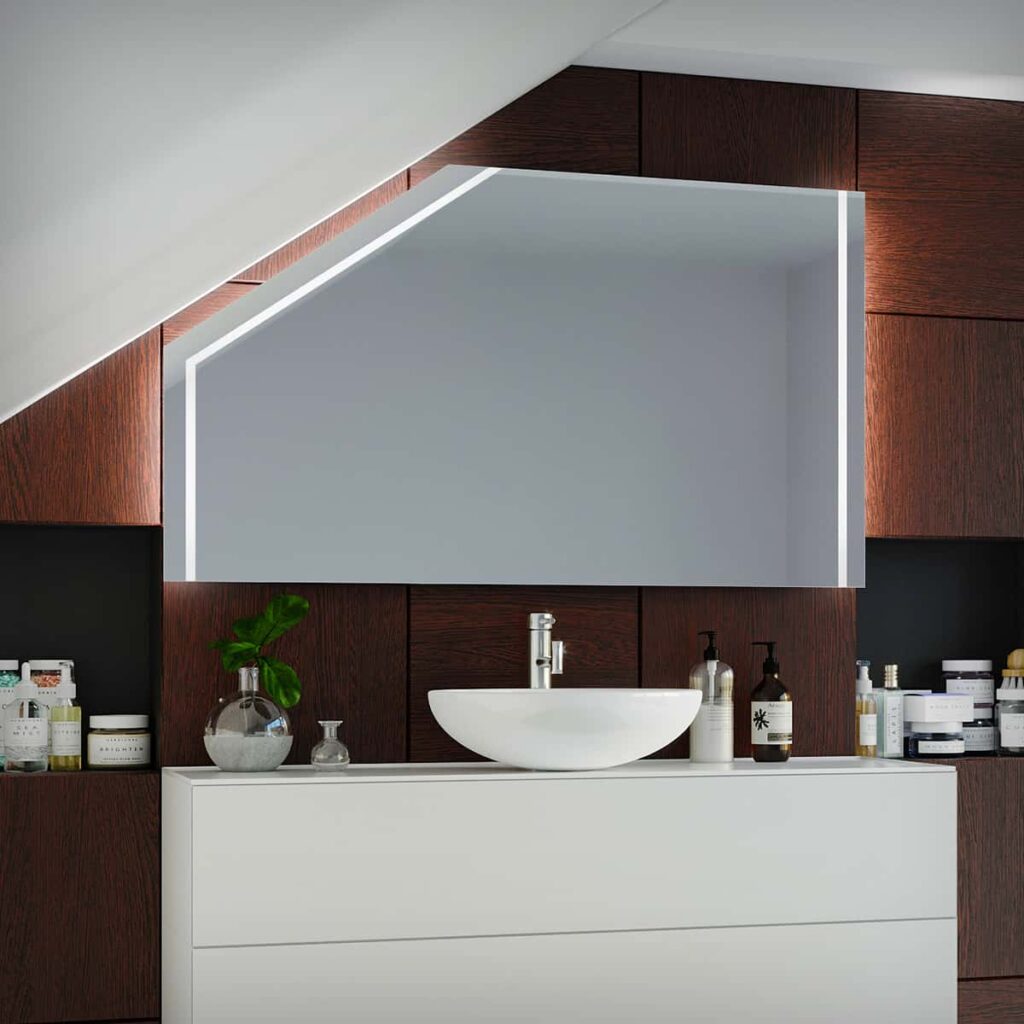 LED Spiegel beleuchtet für Dachschräge - Viela rechts links - Spiegelando